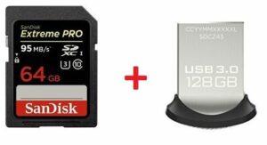 ¡Chollo! Pack de Tarjeta SDXC SanDisk Extreme Pro 64 Gb (95 MB/s, UHS-I, U3) y USB SanDisk Ultra ...